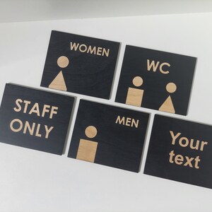 Restroom Sign WC Men Women Staff Custom Engraved Bathroom Sign ...