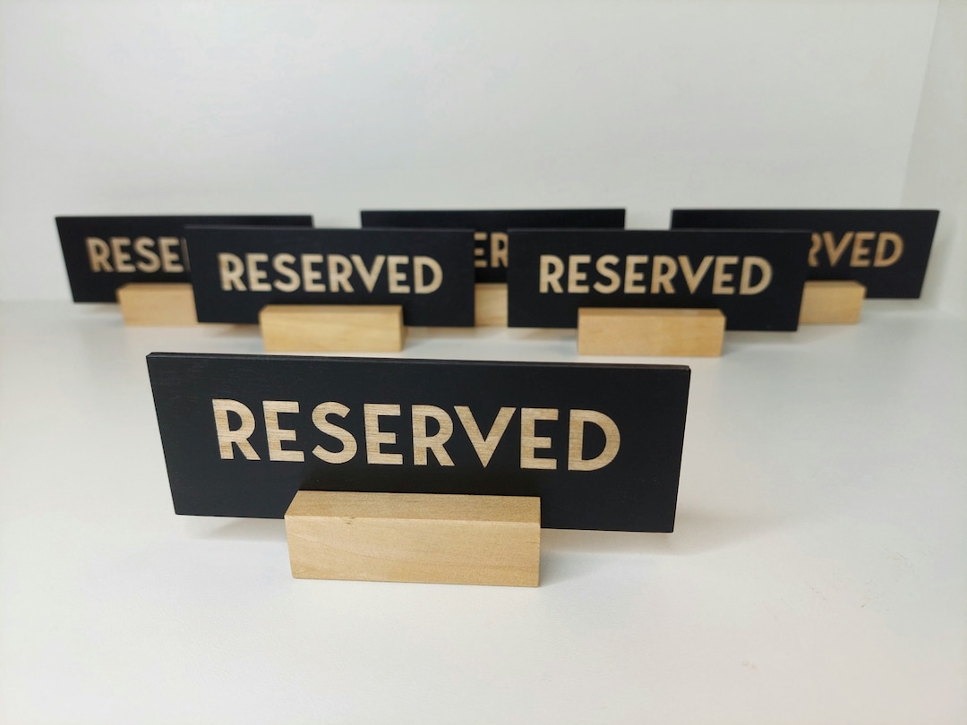 Custom Wooden Reserved Signs - Laser-crafted Personalized Table ...