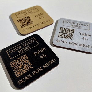 Custom Made QR Code Menu Sign, Custom Engraved Wooden Restaurant Sign ...