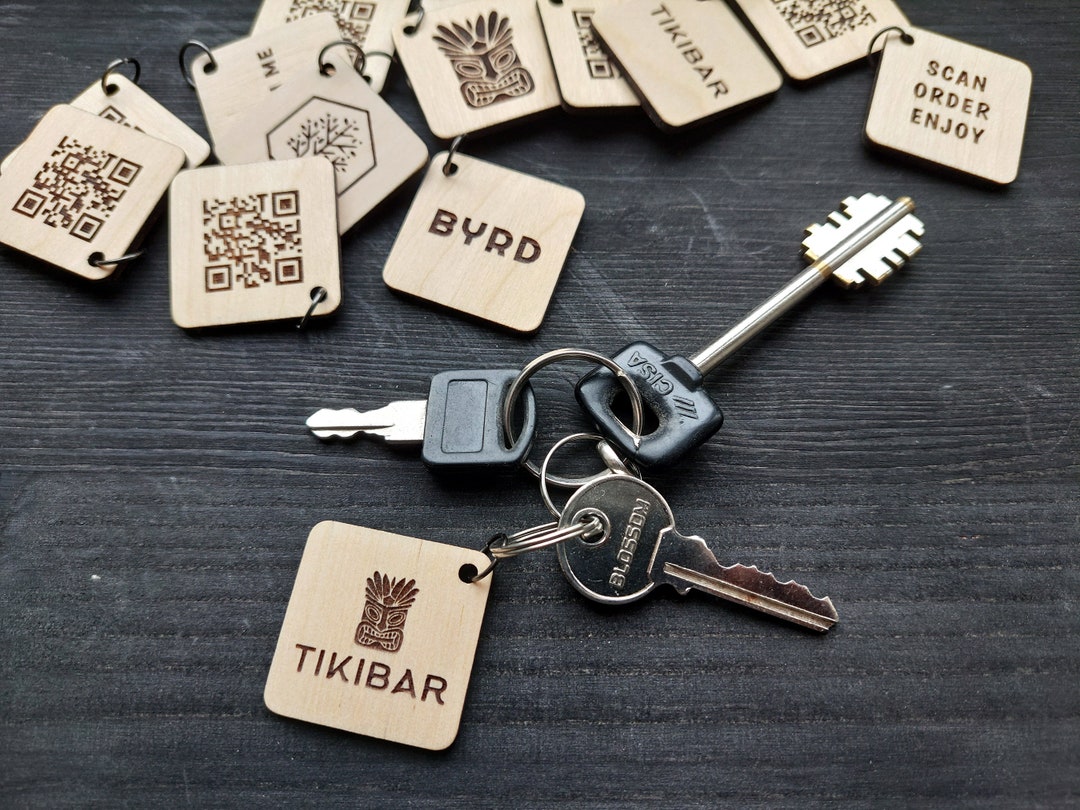 Personalized Wooden QR Code Keychain - Custom Engraved With Your Own ...