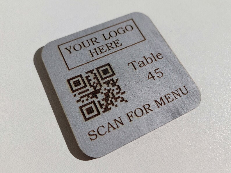 Custom Made QR Code Menu Sign Custom Engraved Wooden - Etsy