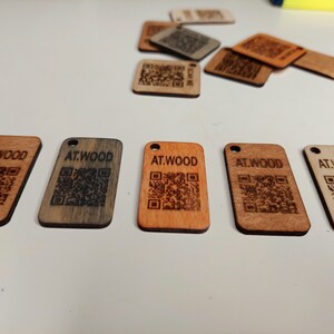 QR Code Pendant Personalized Wooden Keychain Keyring - Etsy