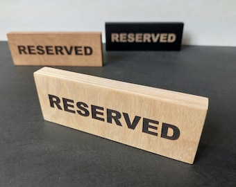 Reserved Sign for Restaurants Bars Cafes / Personalized - Etsy