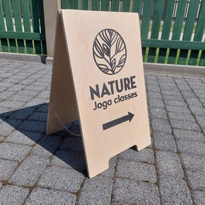 A-frame Sidewalk Sign, Wooden Business Sign , Large QR Code Sign for ...