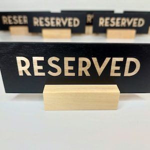 Custom Wooden Reserved Signs - Laser-crafted Personalized Table ...