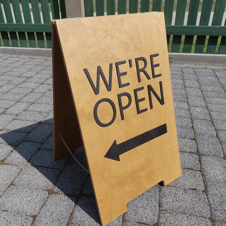 A-frame Sidewalk Sign, Wooden Business Sign , Event Sign, Large QR Code ...