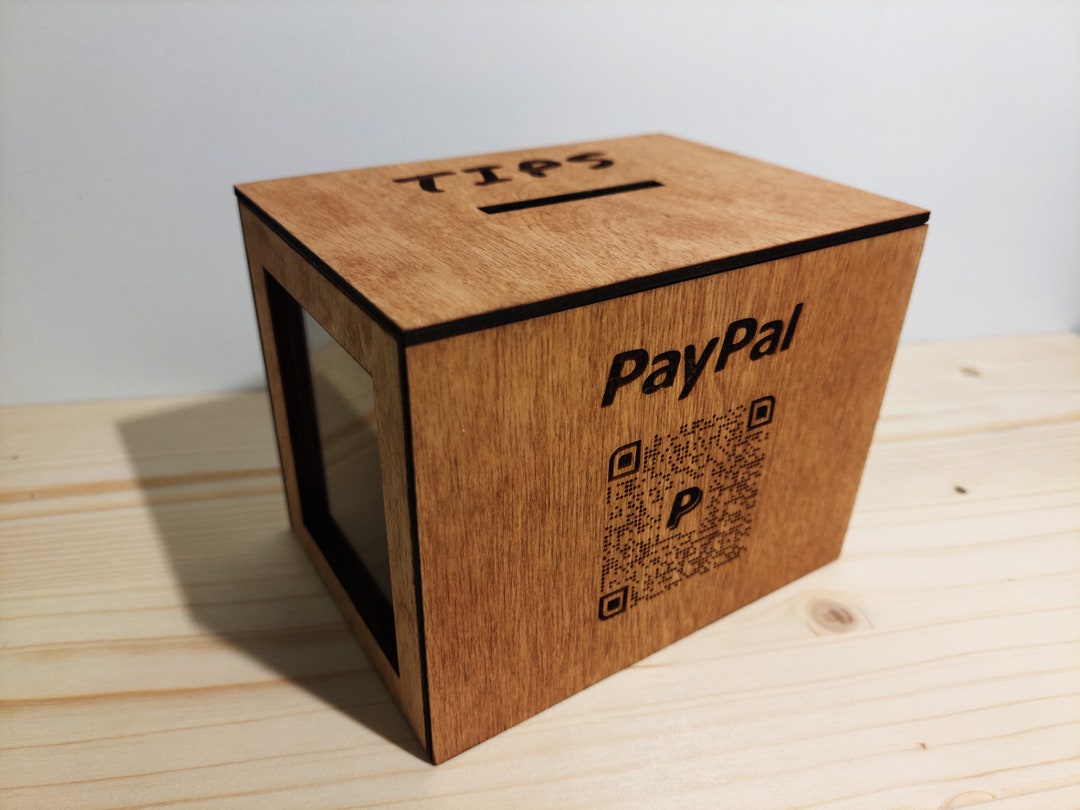 Personalized Wooden QR Code Tipping Box, Custom Made Money Box, Charity ...