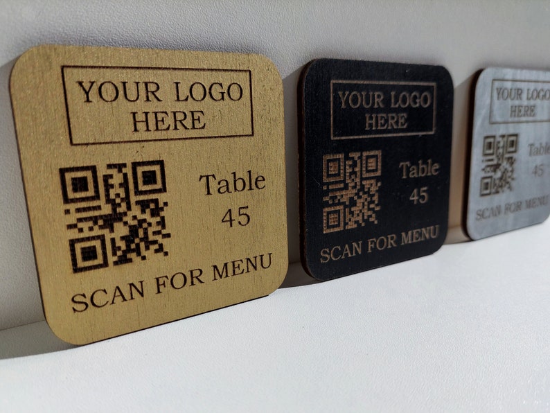 Custom Made QR Code Menu Sign Custom Engraved Wooden - Etsy