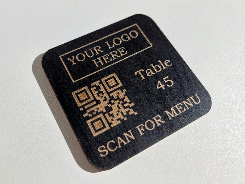 Custom Made QR Code Menu Sign Custom Engraved Wooden - Etsy