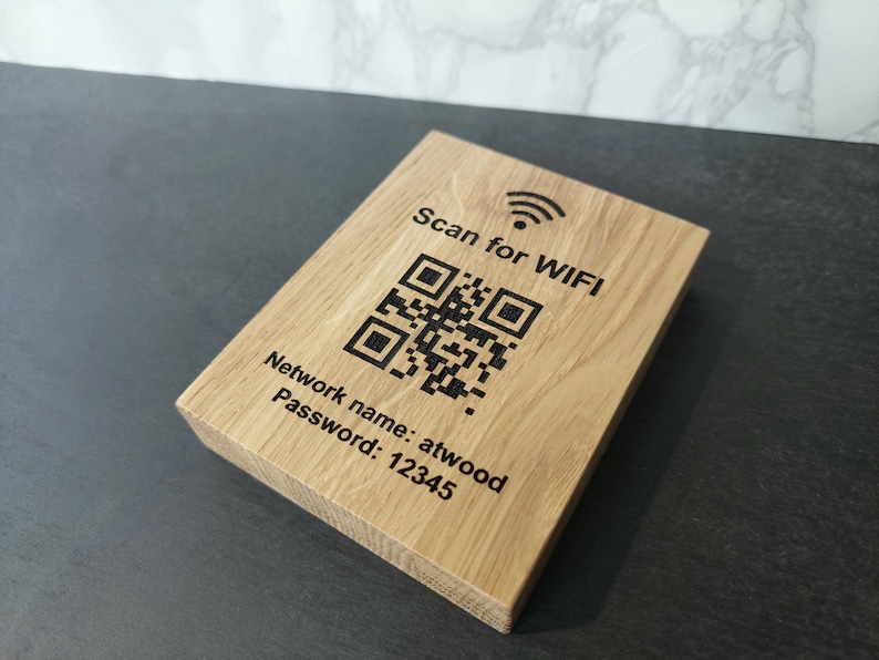 Scan for Wifi Sign | QR Code Sign | Wooden QR Code Sign | Wifi Access ...