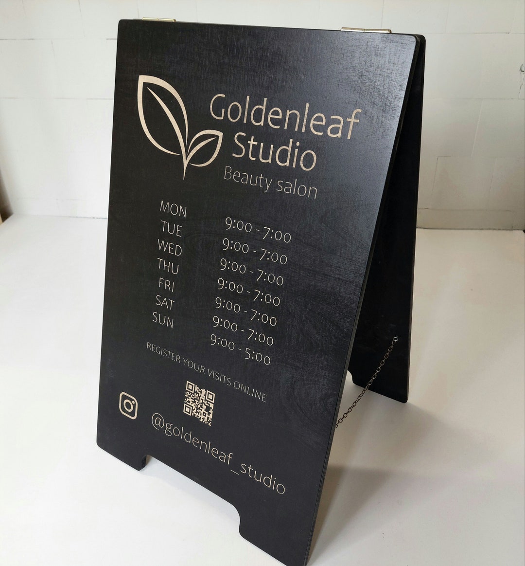 A-frame Sidewalk Sign, Wooden Business Sign , Event Sign, Large QR Code ...
