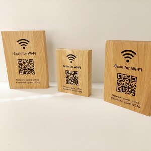 Scan for Wifi Sign - Wooden QR Code Sign for Wifi Access - Custom Oak ...
