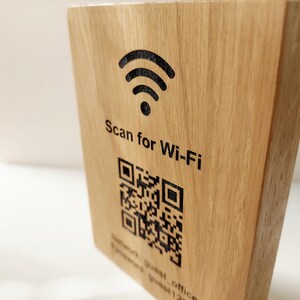 Scan for Wifi Sign - Wooden QR Code Sign for Wifi Access - Custom Oak ...