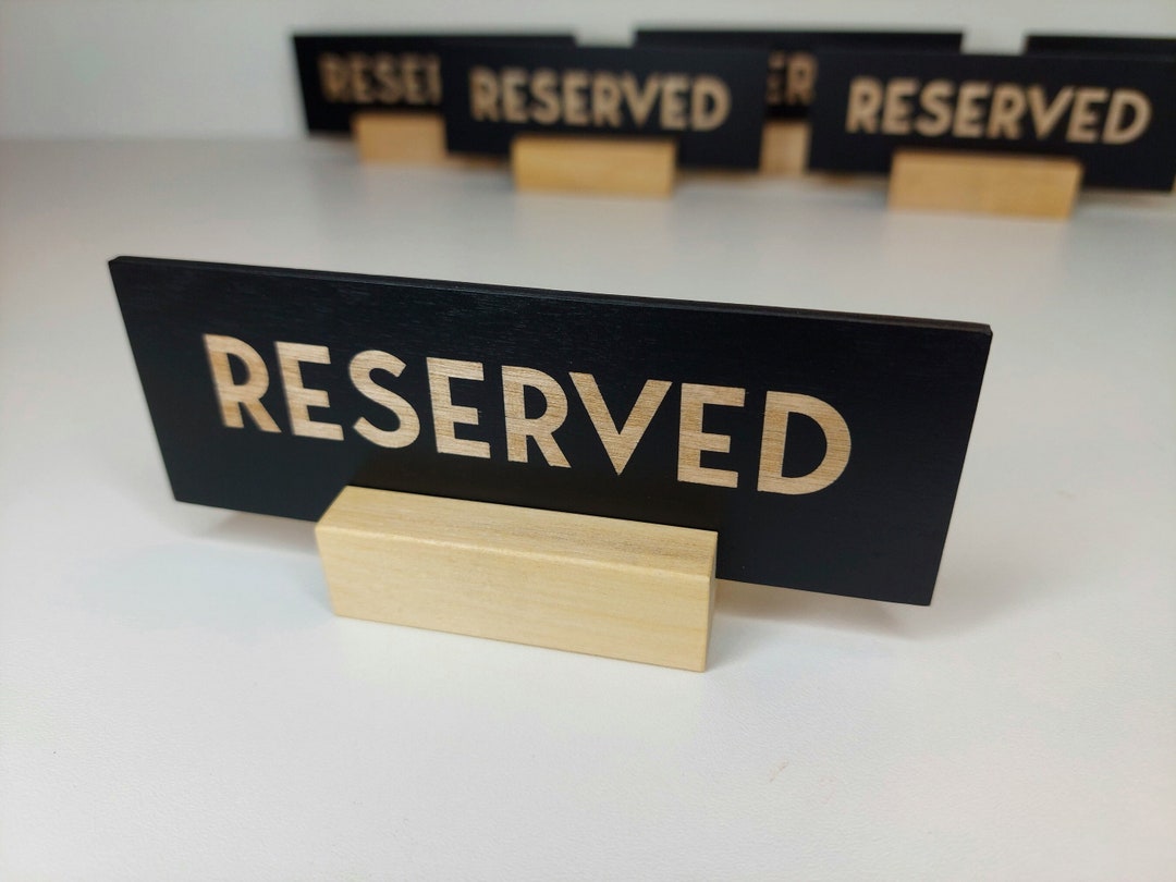 Custom Wooden Reserved Signs Laser-crafted Personalized Table ...