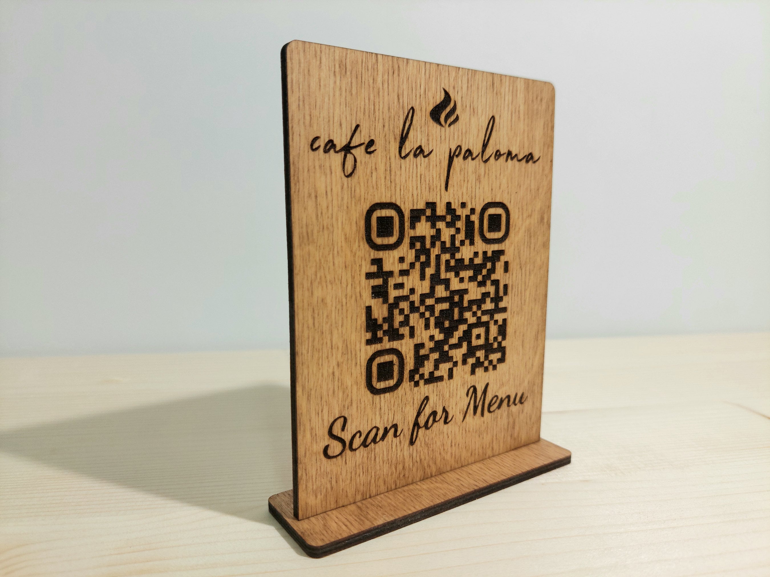 Scan for Menu QR Code Menu Sign Custom Engraved Wooden - Etsy Australia