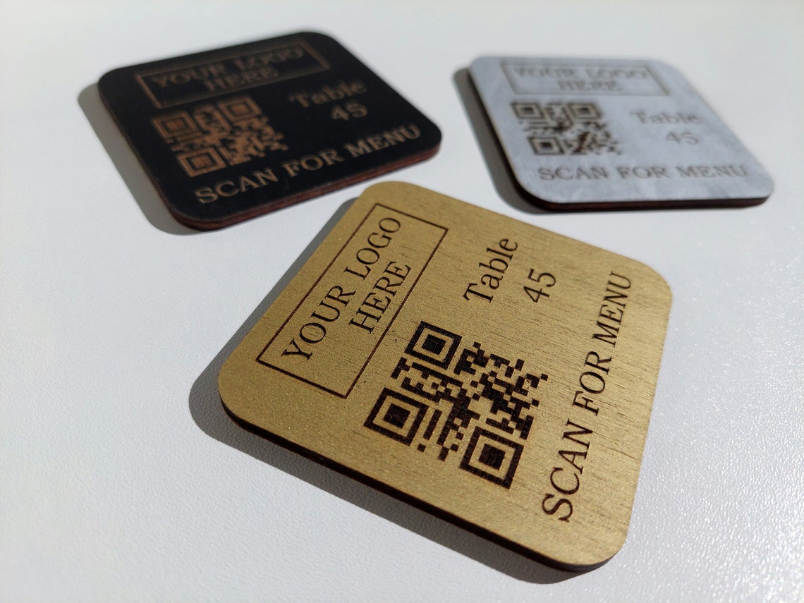 Custom Made QR Code Menu Sign Custom Engraved Wooden - Etsy