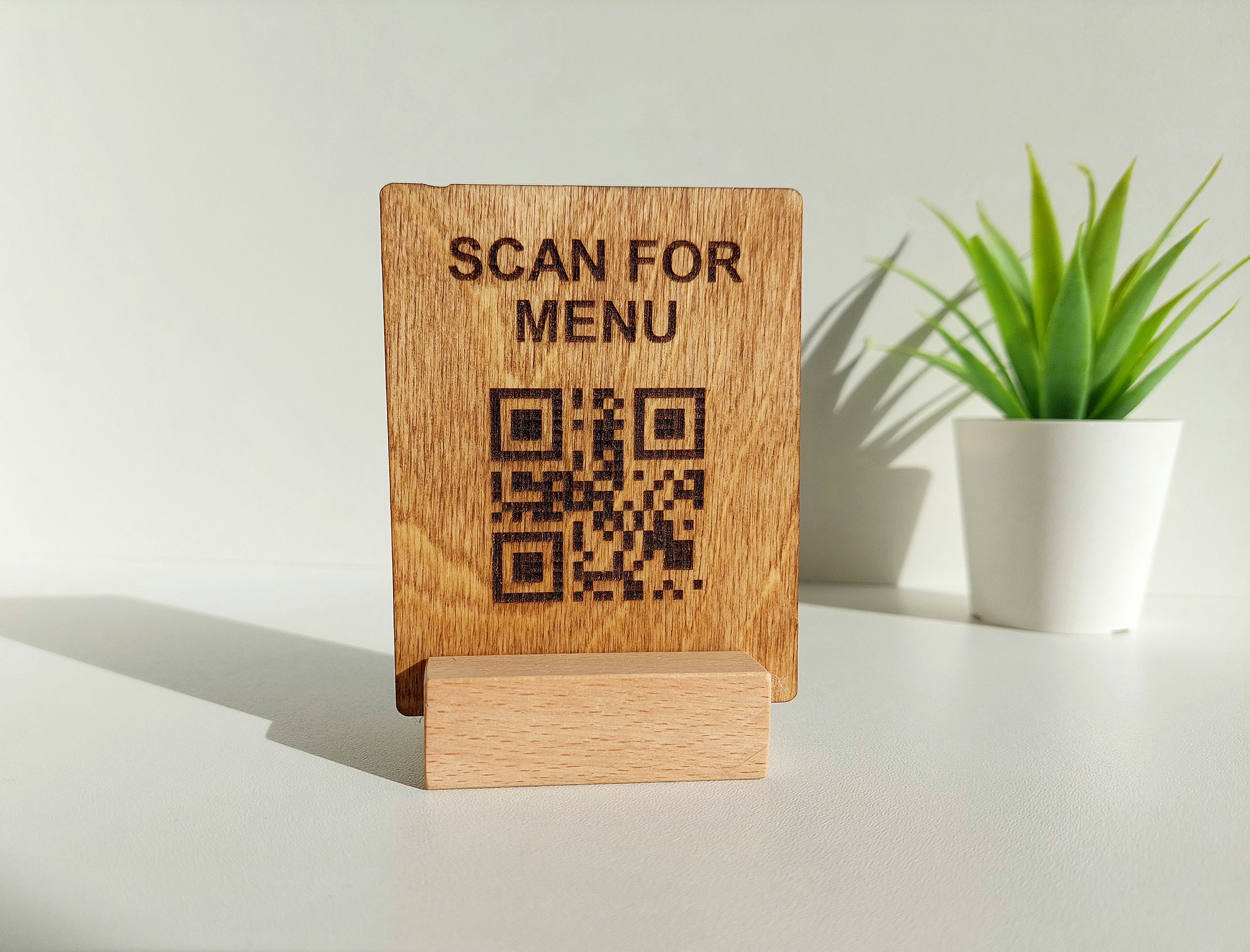 Custom Made QR Code Menu Sign Custom Engraved Wooden - Etsy Australia