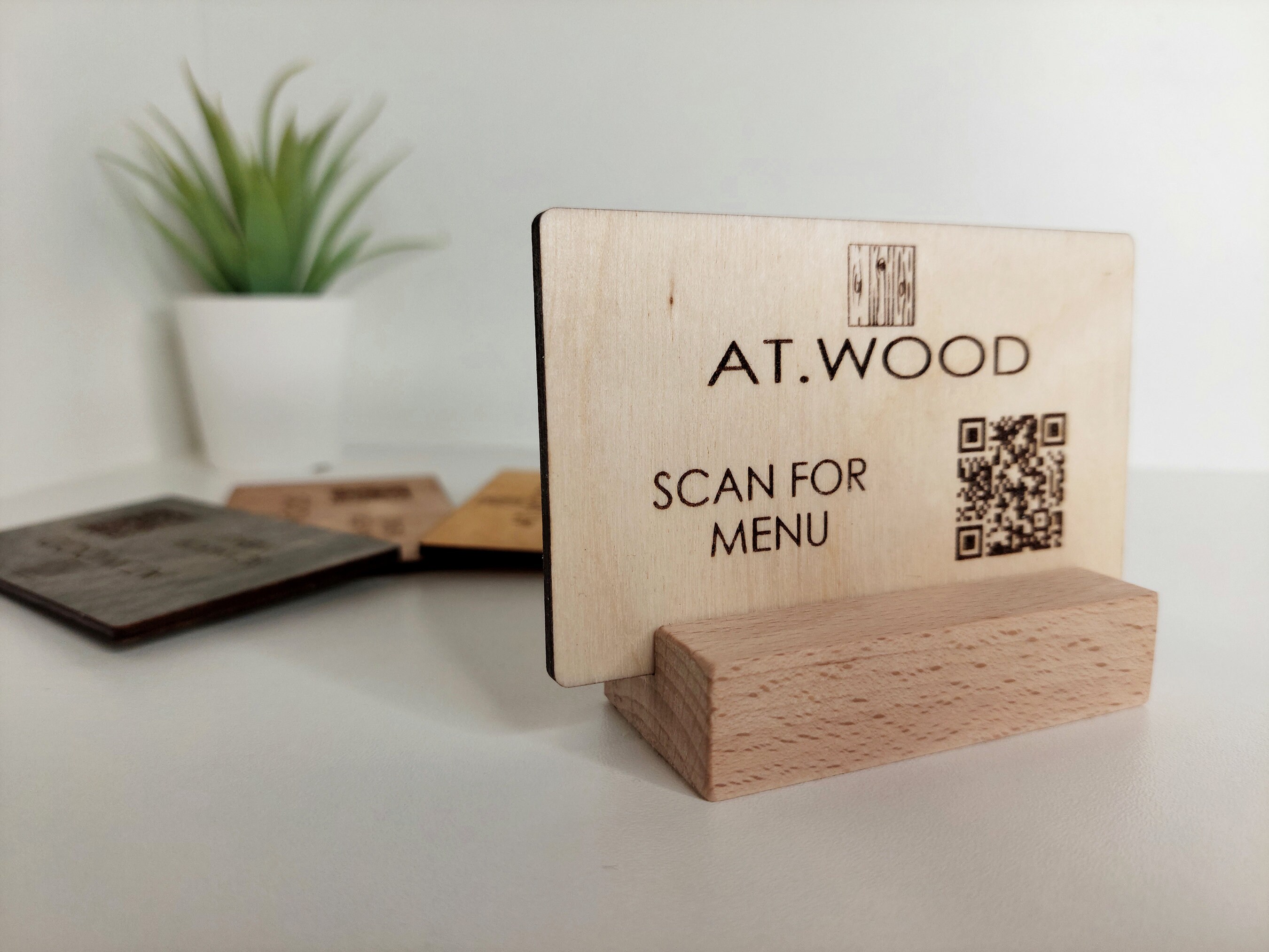 Custom Made QR Code Menu Sign Custom Engraved Wooden - Etsy UK