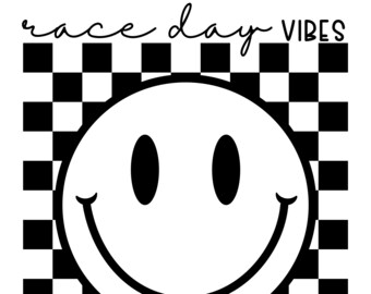 Racing Smiley Face Svg - Etsy