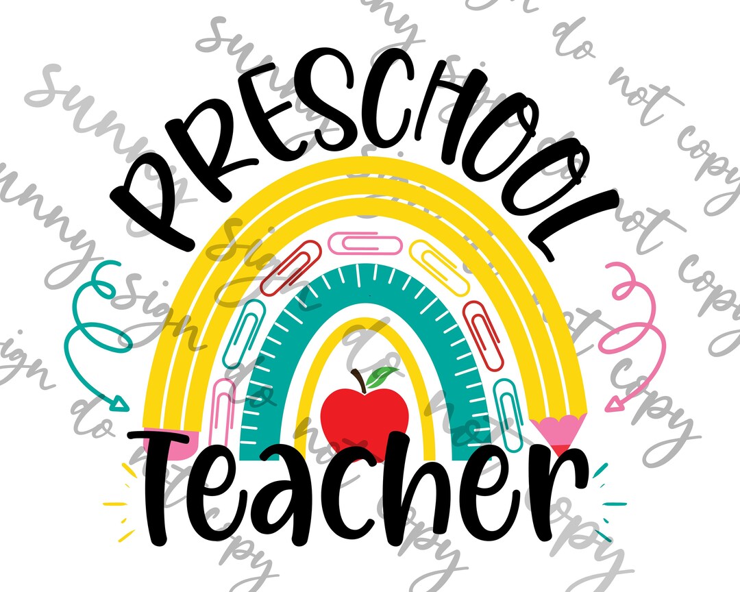 Preschool Teacher PNG Instant Download Back to School - Etsy