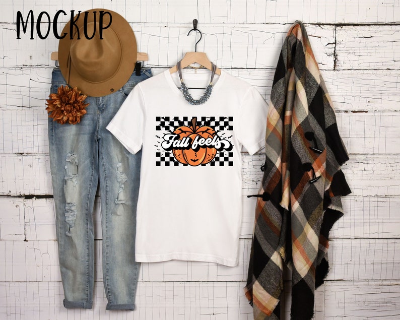 Fall Feels PNG Instant Download Pumpkin Checkered Flag - Etsy