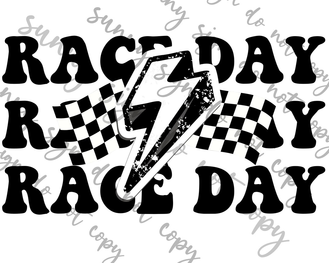 Race Day 2 PNG Instant Downloads Raing. Checkered Flag. Lightning Bolt ...