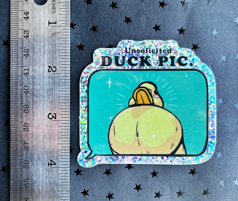 Glitter Unsolicited Duck Pic Vinyl Stickers - Etsy