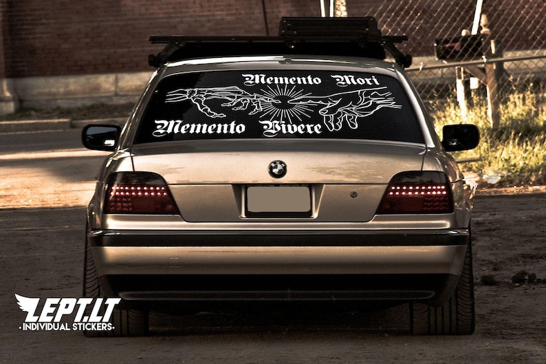 Memento Mori - Memento Vivere Windshield Rear Window Decal Car Sticker ...