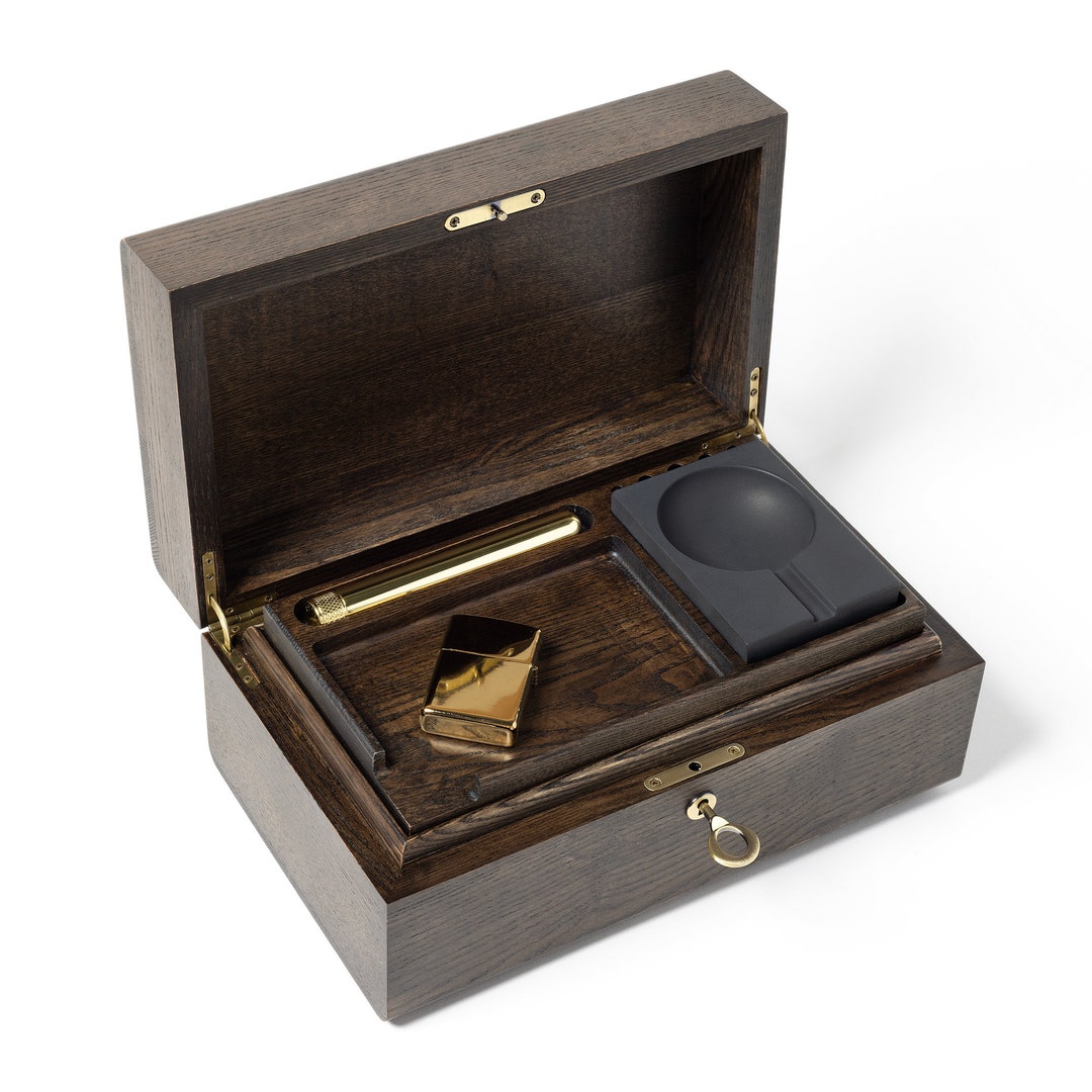 Smell Proof Ash Wood Stash Box Kit-elevate Your Cannabis Experience ...
