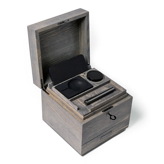 Gray Ash Wood Box Cal Mil 3820 83 Ashwood 4 Compartment Gray Oak Wood
