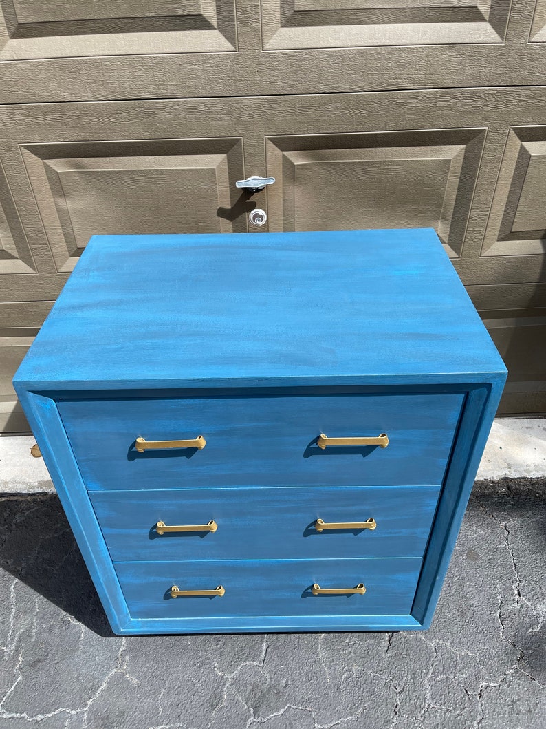 SOLD Refurbished Blue Vintage Dresser | Etsy