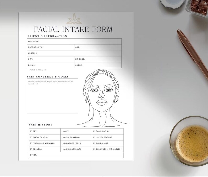 Facial Intake Form - Etsy