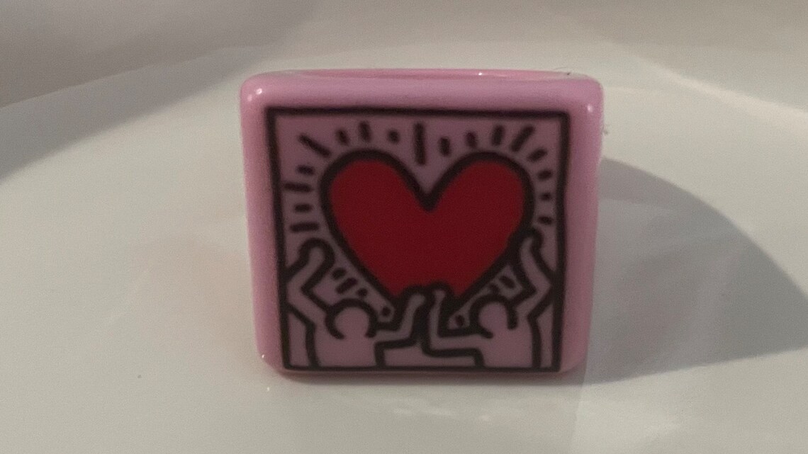 Keith Haring Ring and Necklace Set - Etsy