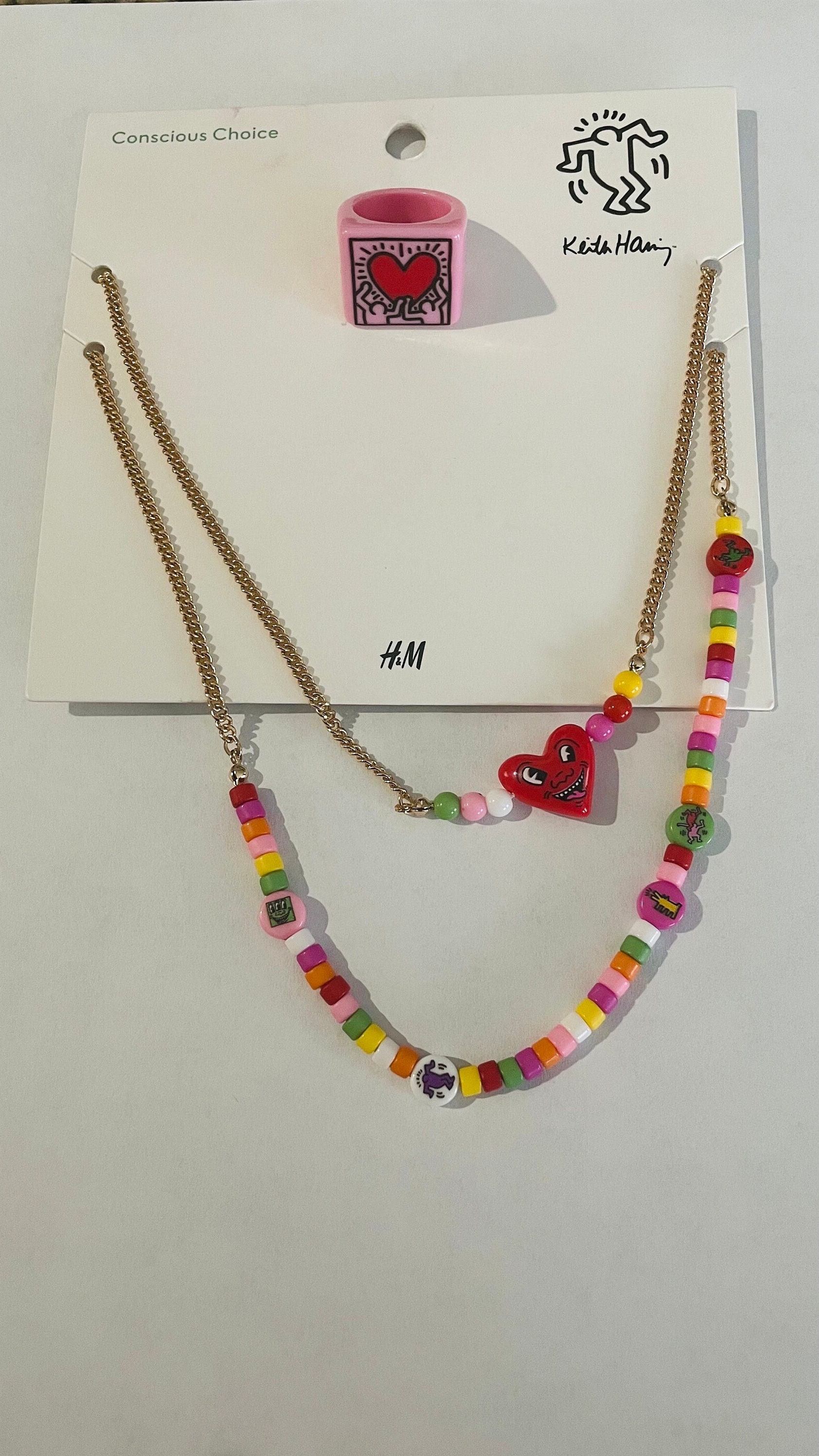 Keith Haring Ring and Necklace Set - Etsy