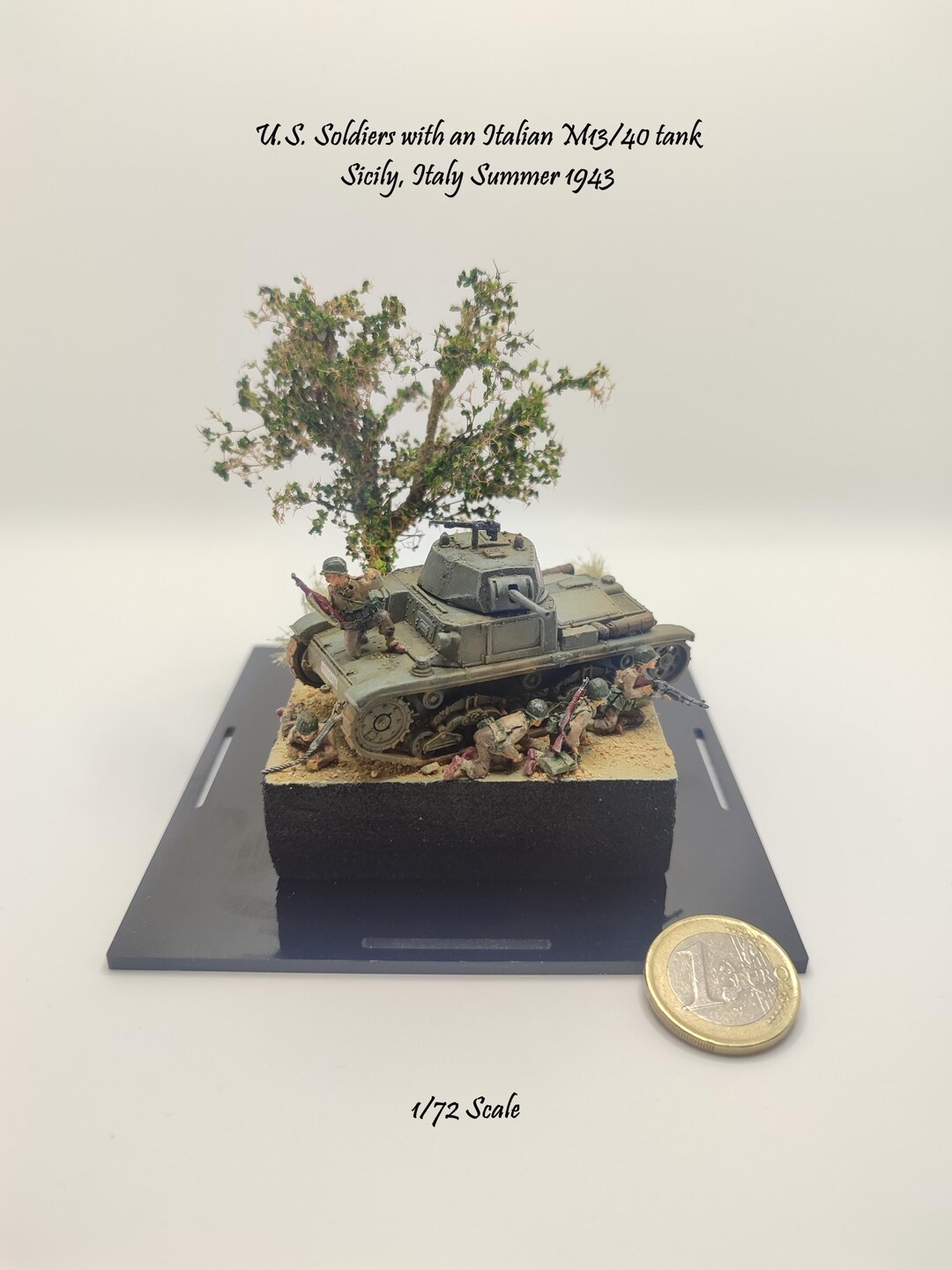WW2 Diorama, Italian M13/40 Tank and U.S. Soldiers. Sicily, Italy ...