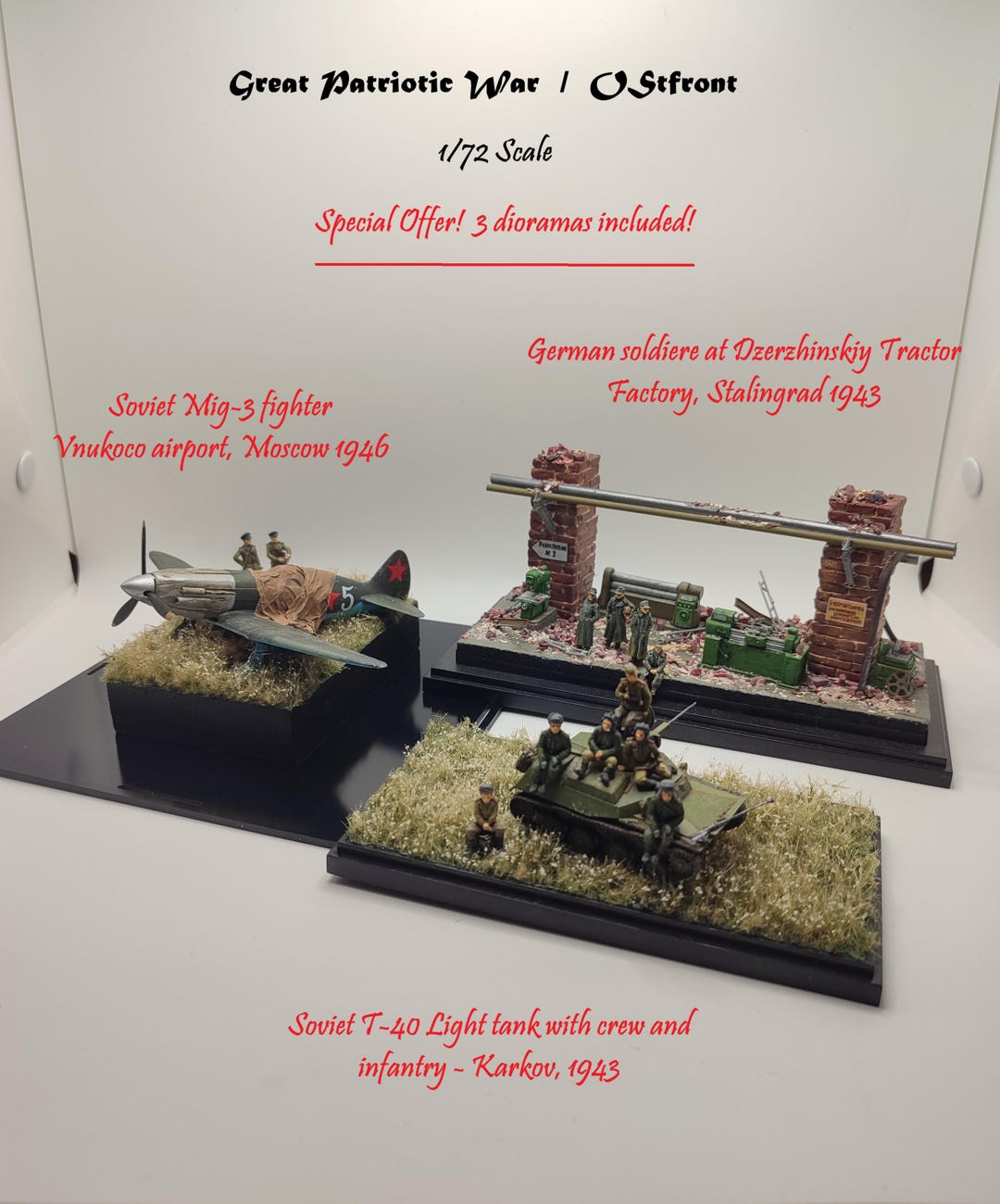 Special Offer, 3 Ww2 Dioramas Included Great Patriotic War / Ostfront ...