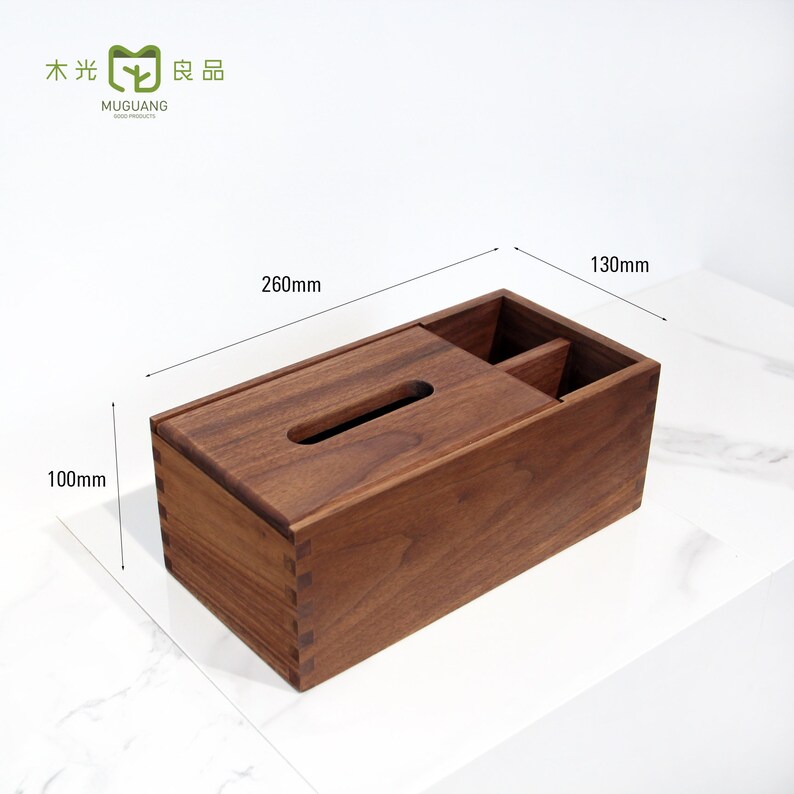 Wooden Desk Organizer With Tissue Box - Etsy
