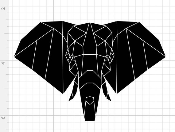 Geometric Elephant SVG DIGITAL DOWNLOAD Diamond Faceted Trunk | Etsy