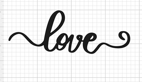Word Love In Cursive With Heart