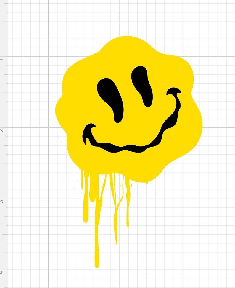 Melting Smiley Face PNG Digital Download Dripping Face Decal - Etsy