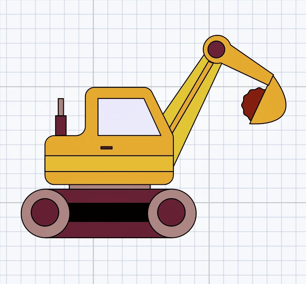 Excavator SVG Digital Download Caterpillar Back Ho Machinery | Etsy