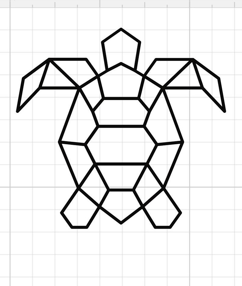 Geometric Turtle SVG Digital Download Sea Turtle Diamond Faceted Drawn ...
