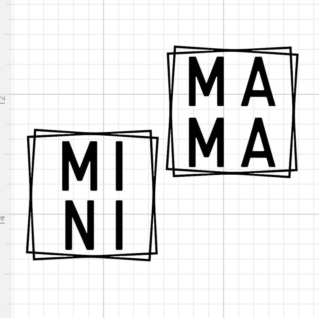 Mama & Mini SVG Digital Download Set Shirt Decal Mom Kid Child Cutfile ...