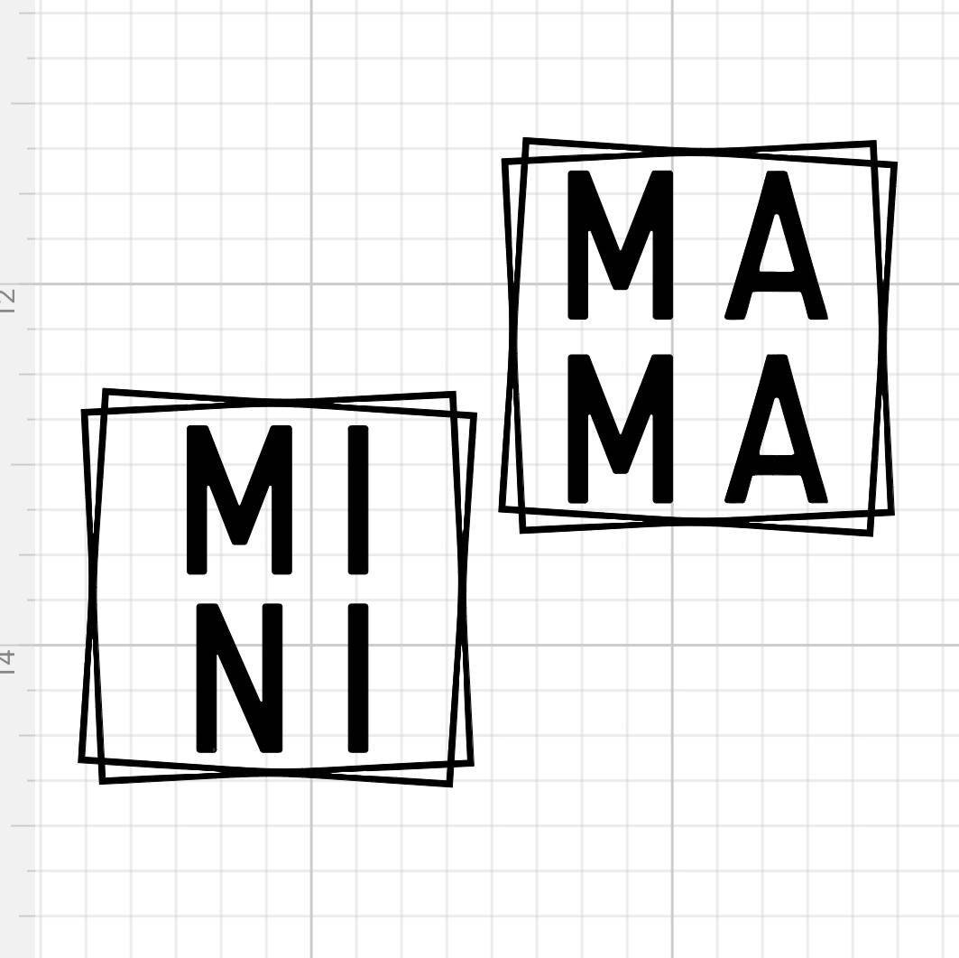Mama & Mini SVG Digital Download Set Shirt Decal Mom Kid Child Cutfile ...
