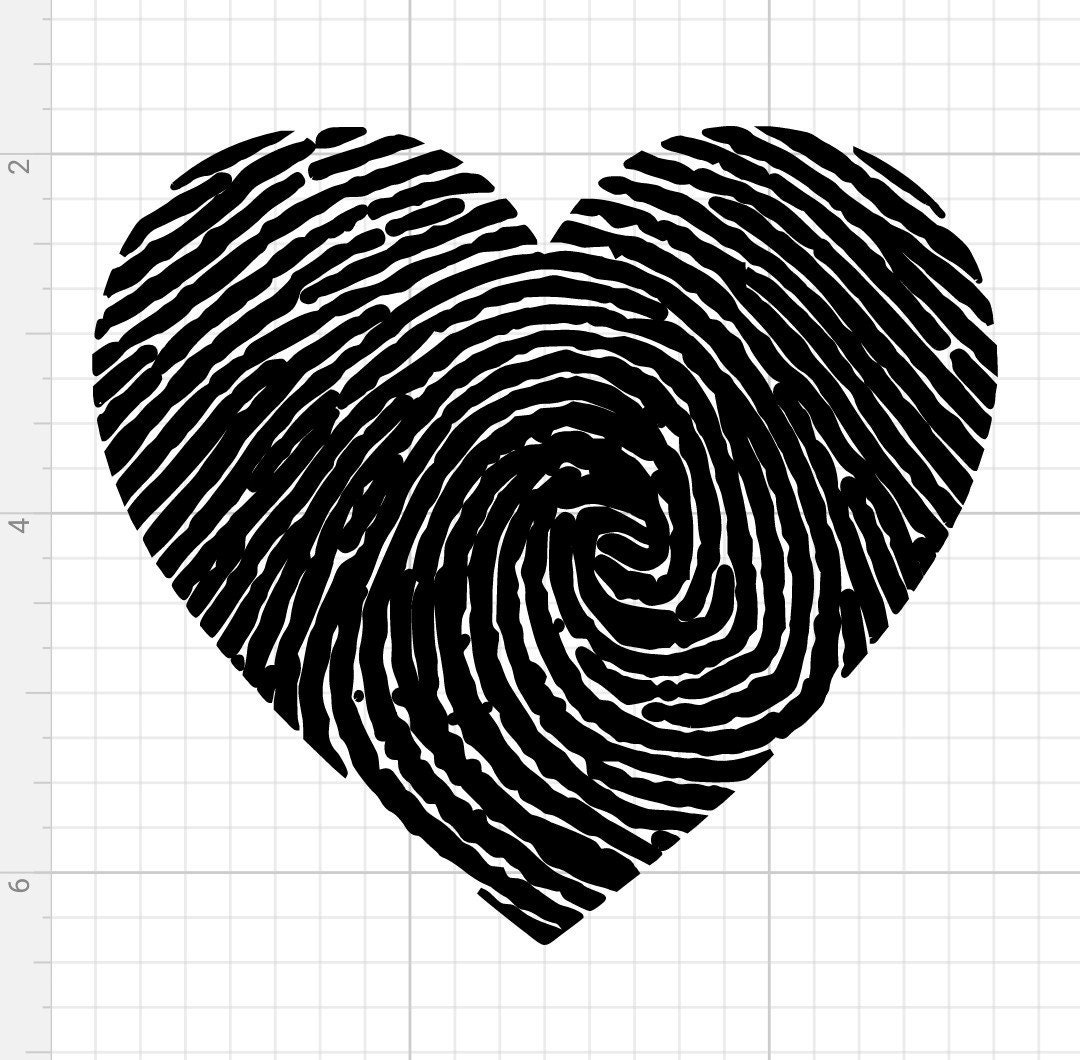 Fingerprint Heart SVG Digital Download Cutfile Cricut Silhouette Love ...