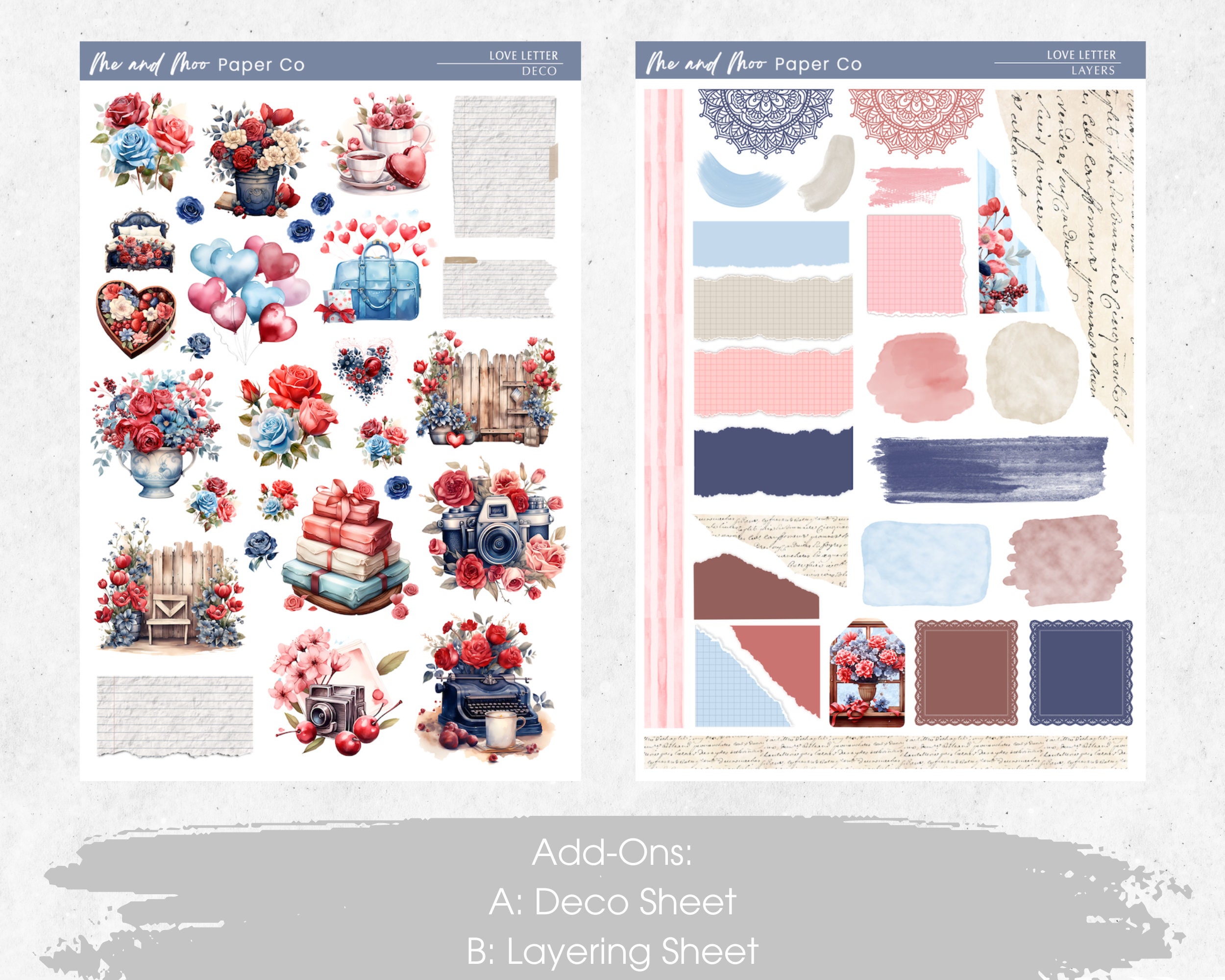 Foil / Non-foil Planner Kit Love Letter Weekly Planner Stickers ...