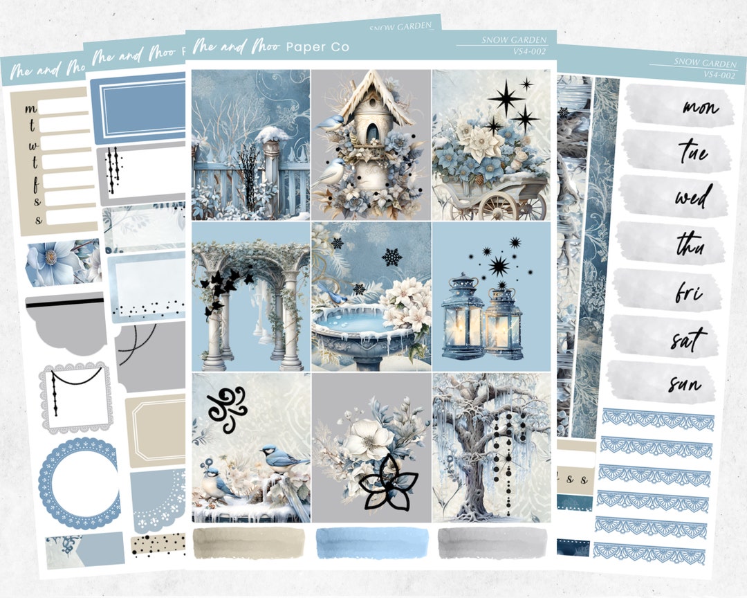FOIL Planner Kit Snow Garden Weekly Planner Stickers Vertical Planner ...