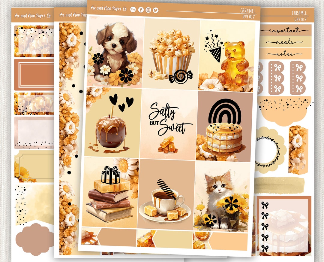 FOIL Planner Kit Caramel Weekly Planner Stickers - Etsy