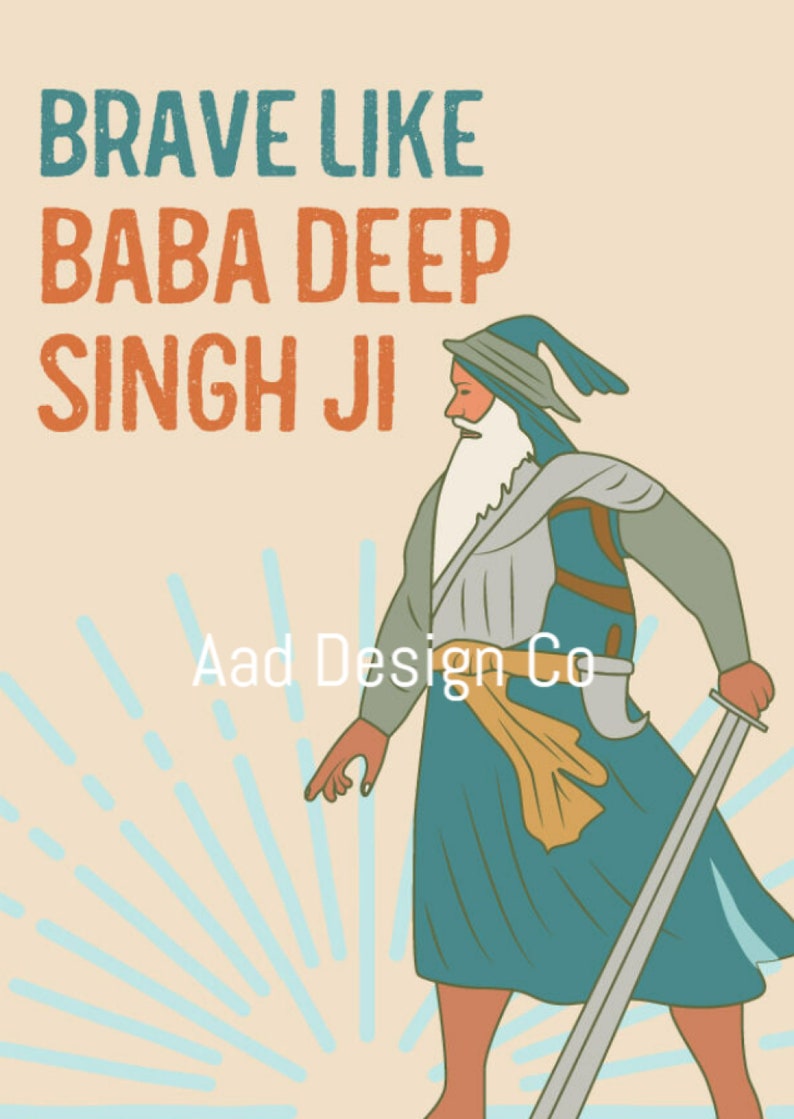 Sikh Childrens Poster Baba Deep Singh Ji - Etsy