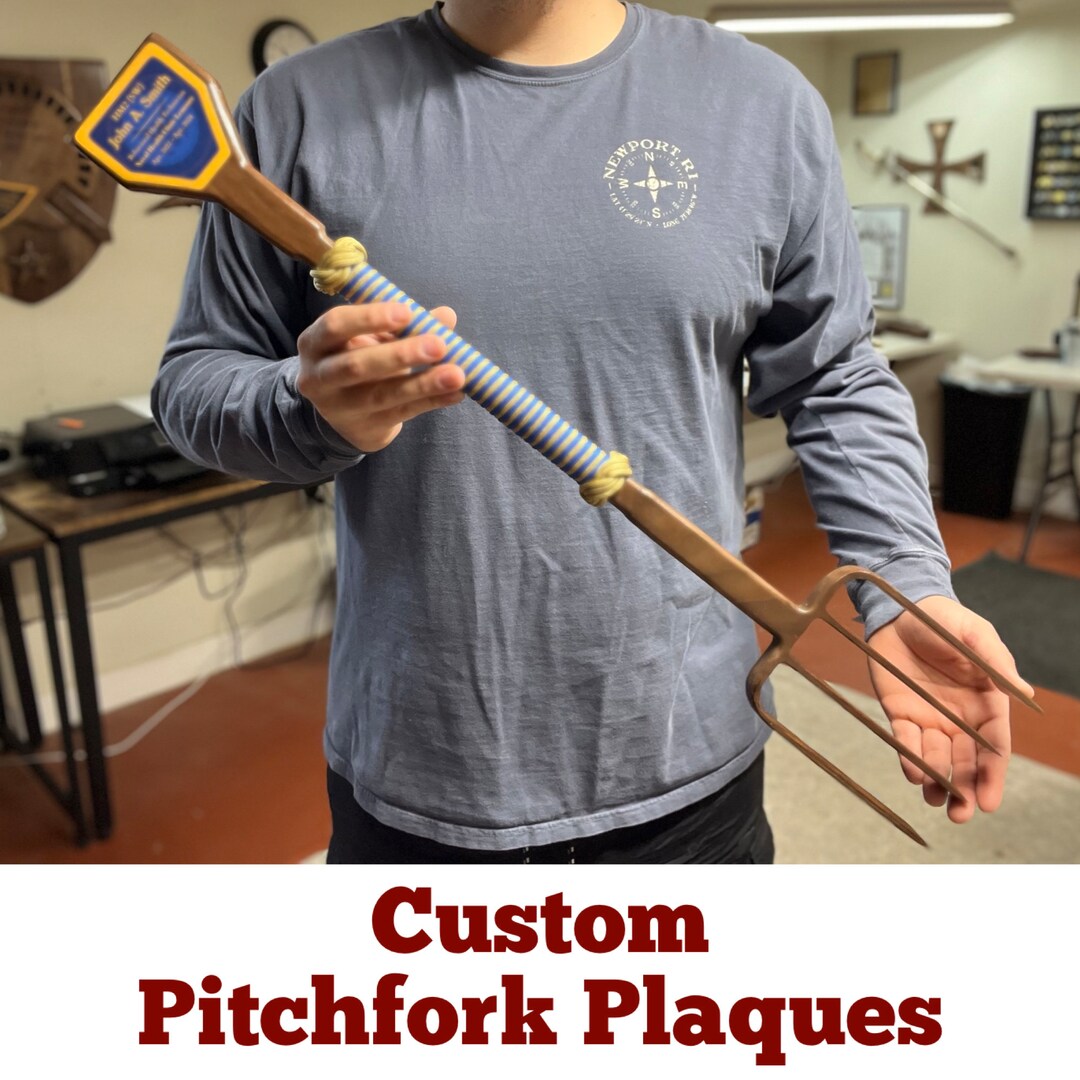 Custom Pitchfork Military Plaque, First Responder, Wooden Plaque - Etsy